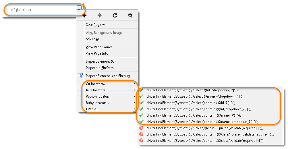 Webdriver Element Locator Firefox Add On 